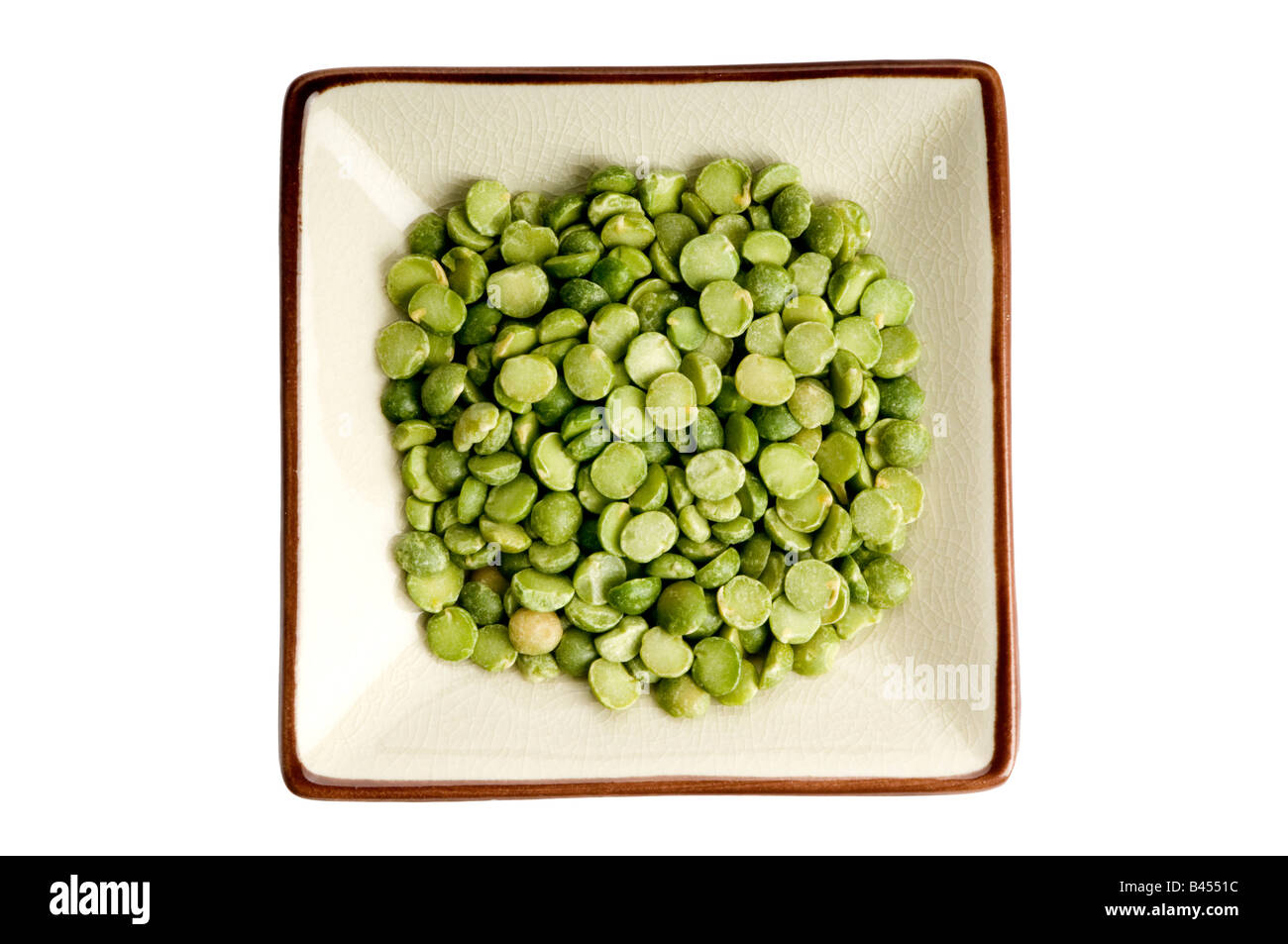 single plate of green split peas Stock Photo - Alamy