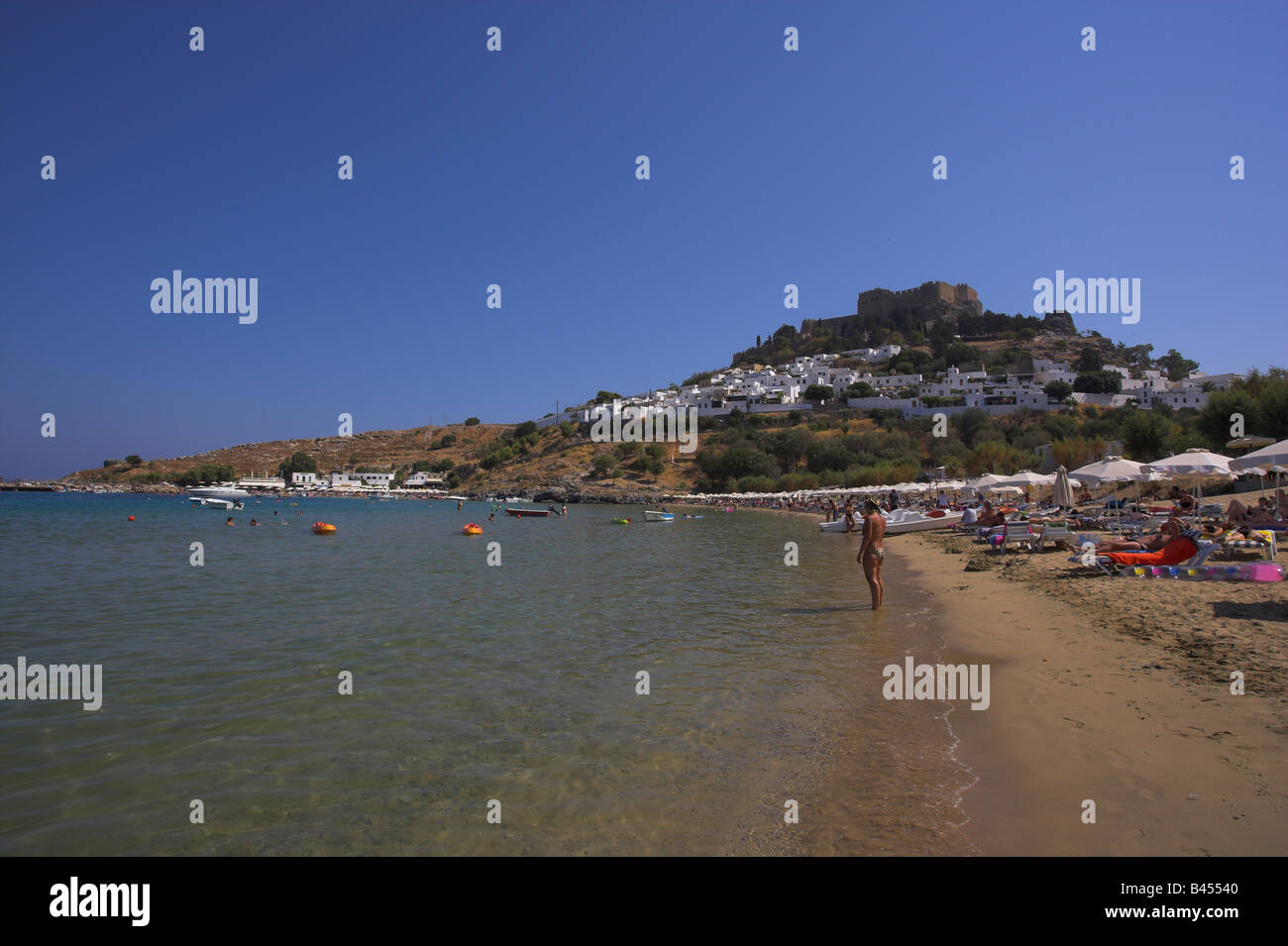 Lindos small beach greece hi-res stock photography and images - Alamy