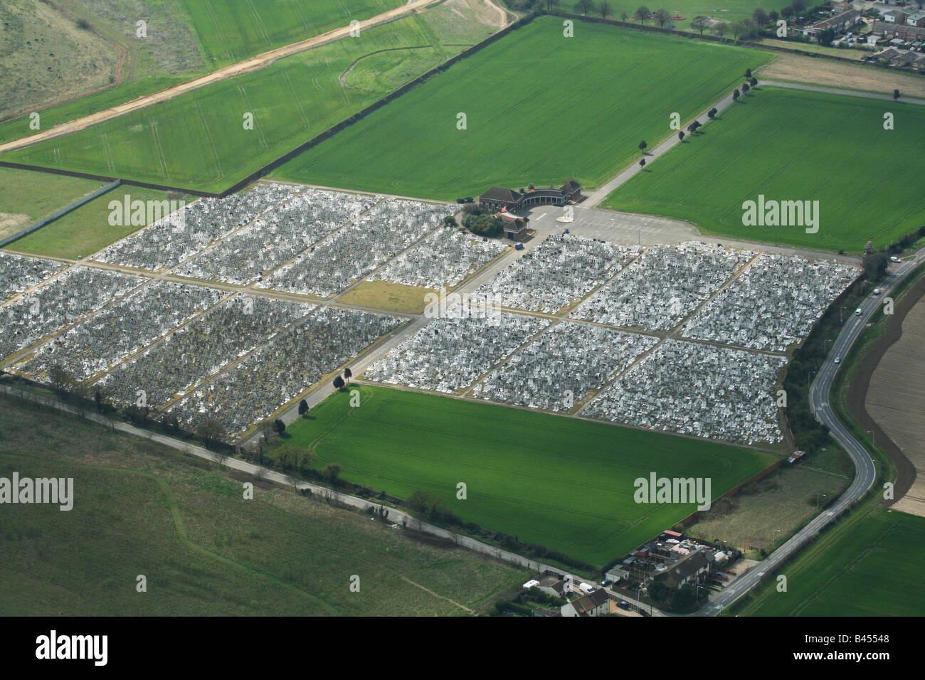 Aerial Photograph of a graveyard in east London Stock Photo - Alamy
