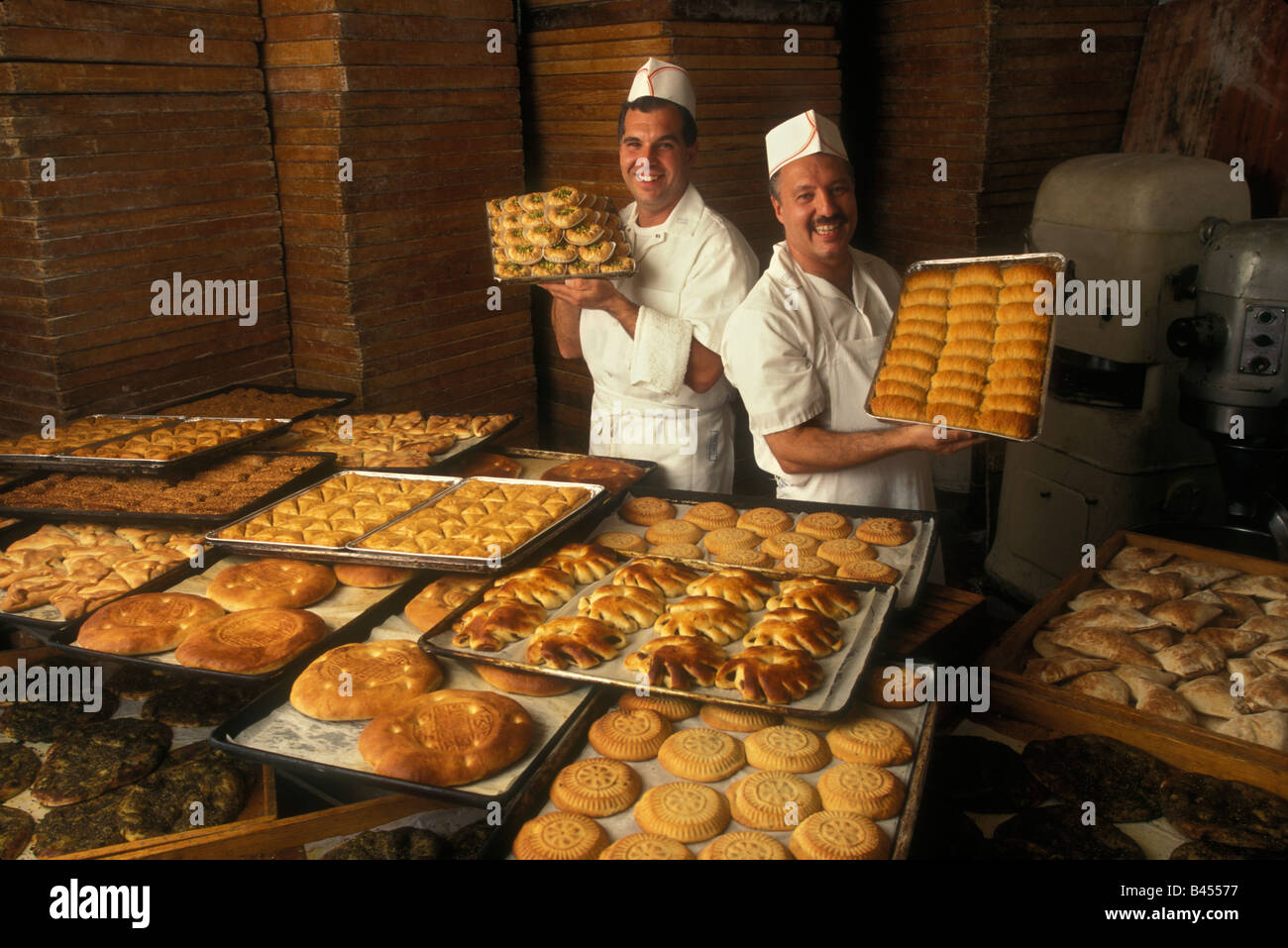 Middle Eastern pastry bakers Stock Photo - Alamy