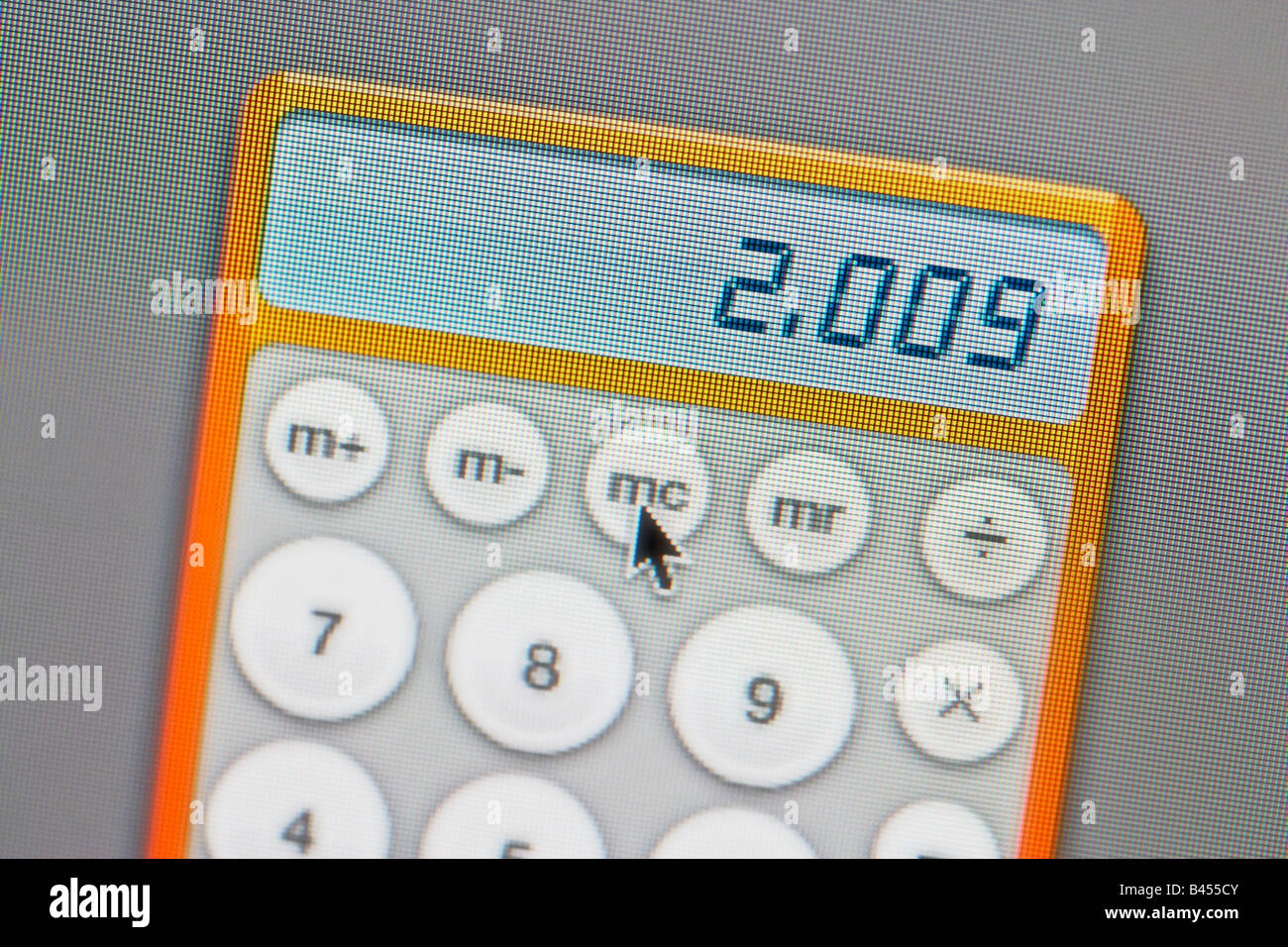 Computer desktop calculator widget displaying the figure 2009 Stock ...