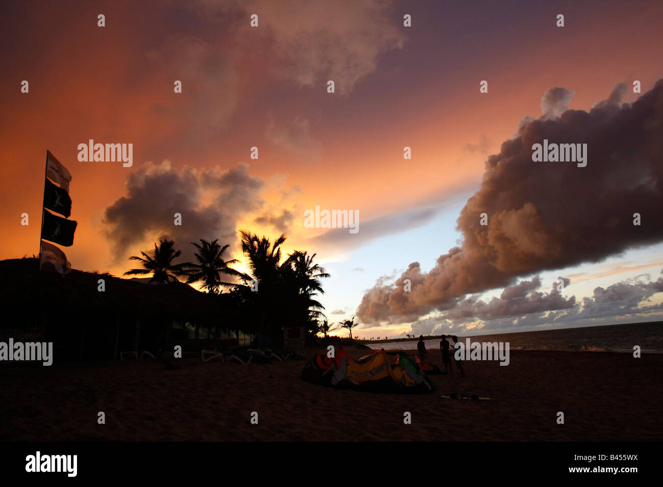 a colorful beach sunset in the Dominican Republic Stock Photo - Alamy