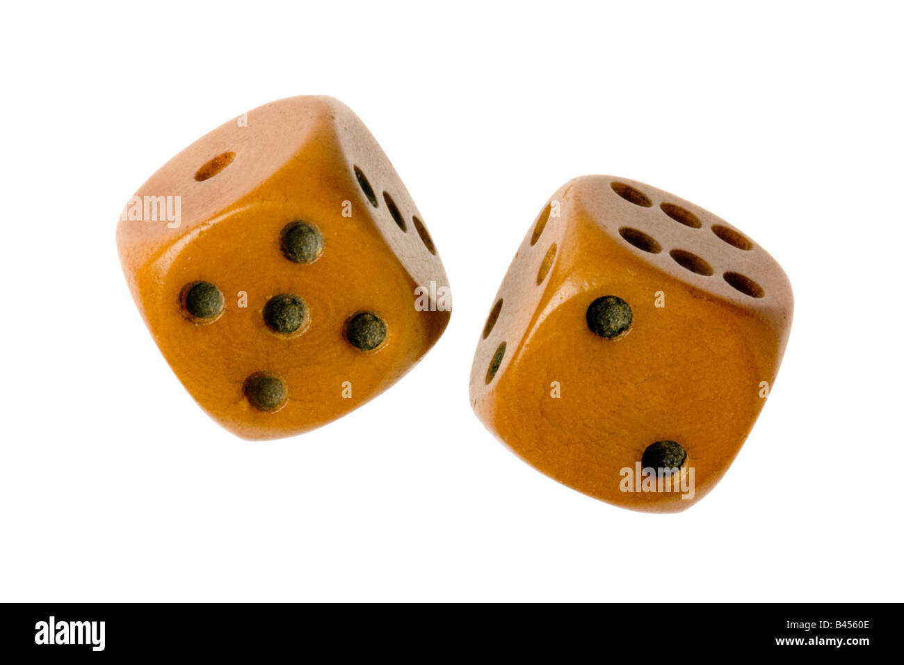 old pair of dice on white Stock Photo - Alamy