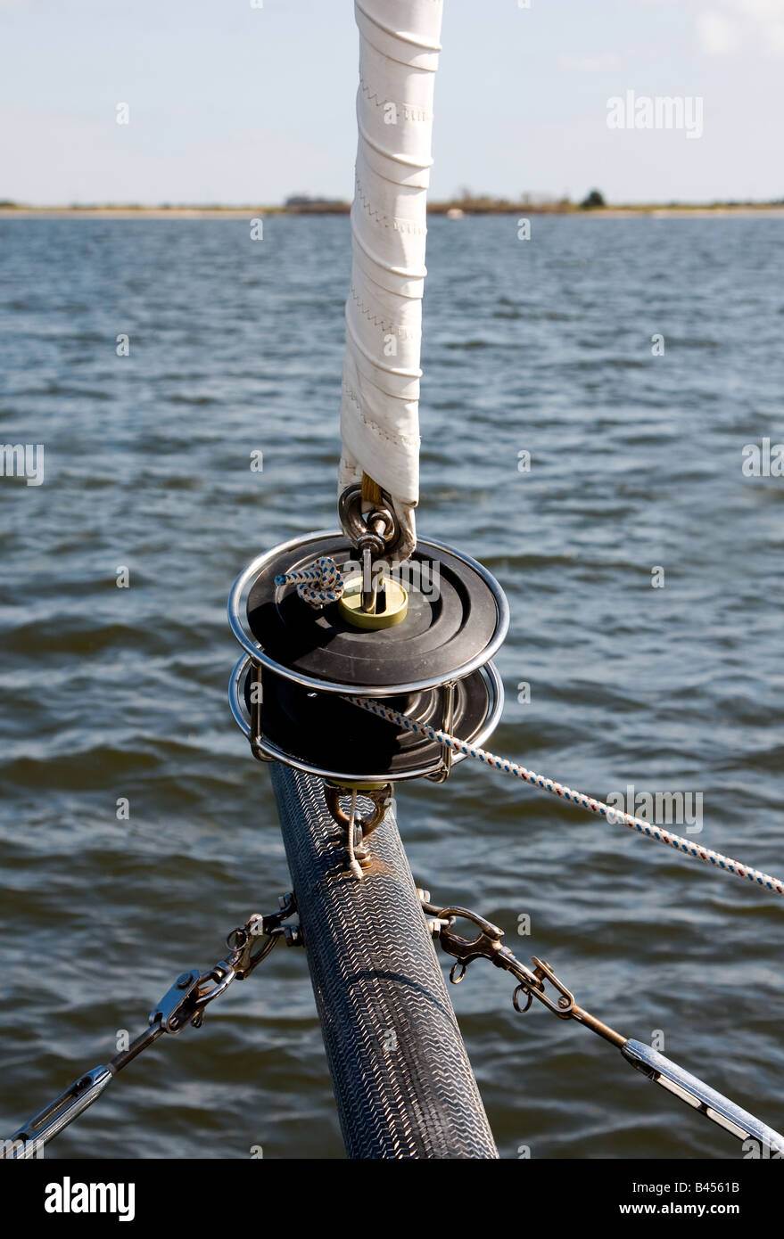 The spool of the front sail of a Catamaran Stock Photo - Alamy