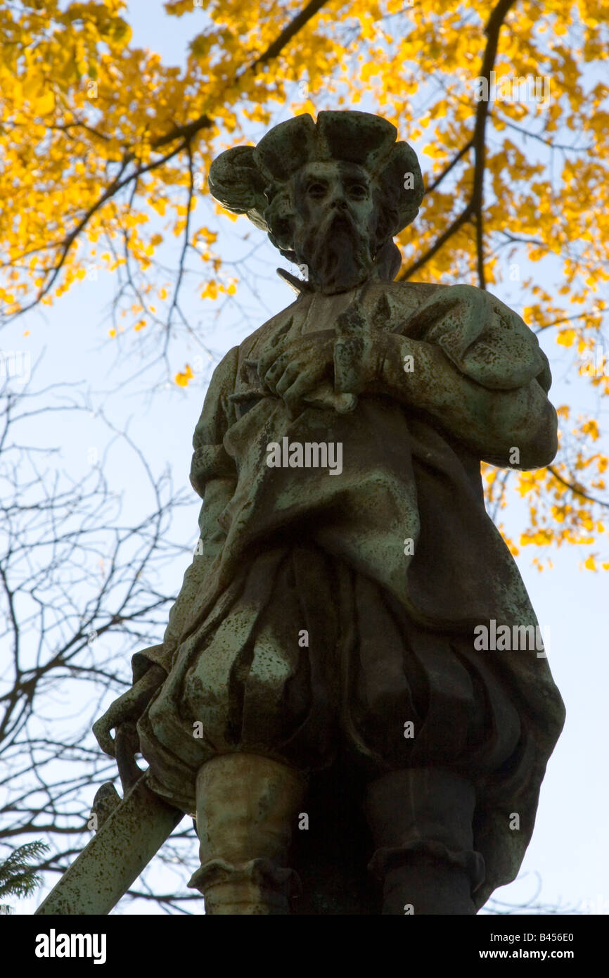Public gardens of the Place du Petit Sablon in the upmarket and ...