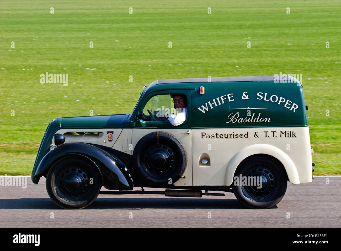 Vintage green and cream milk van at the Goodwood Revival 2008 West ...
