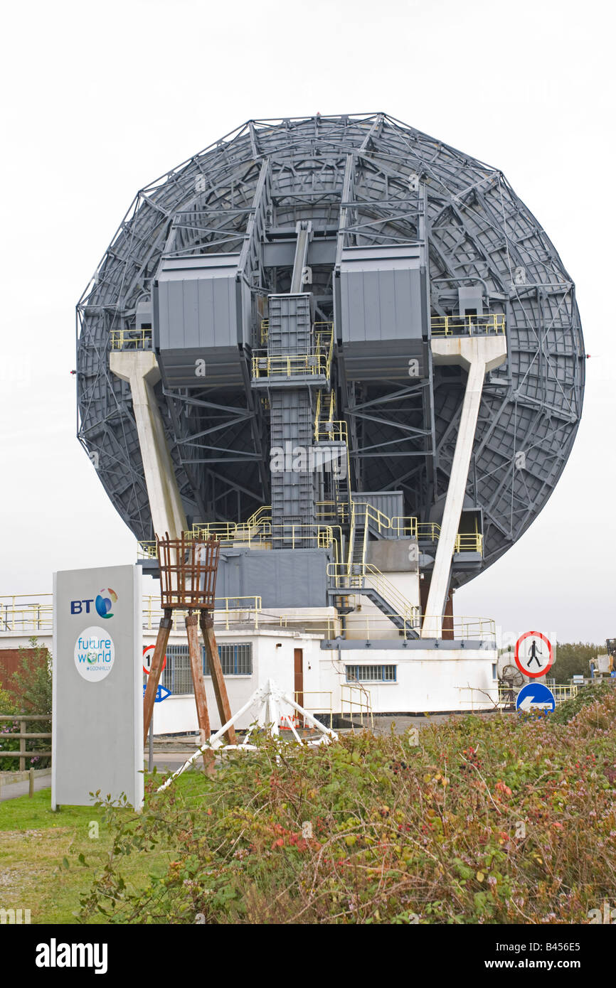 Rear view of Arthur the huge Grade 2 listed satellite dish Futureworld ...