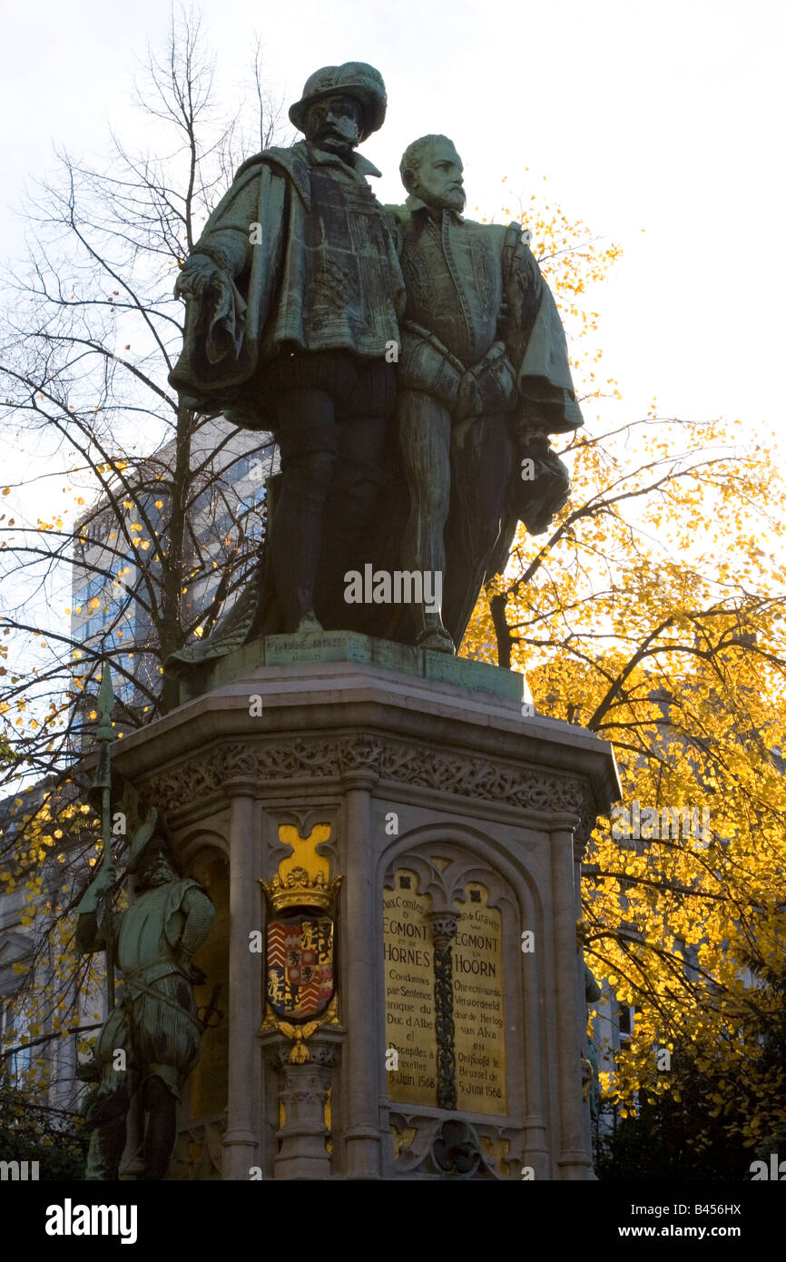 Public gardens of the Place du Petit Sablon in the upmarket and ...