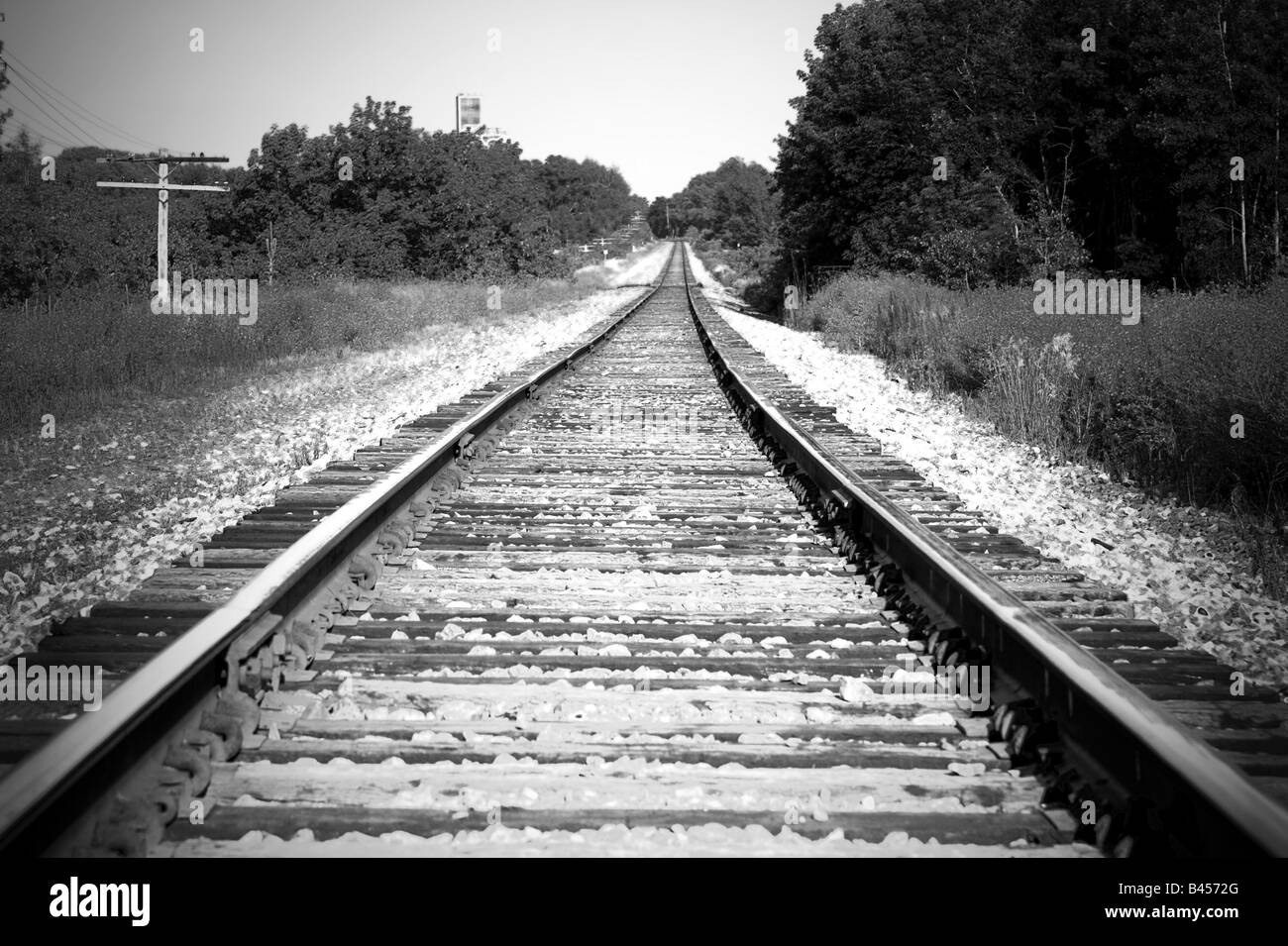 Fading railroad tracks Black and White Stock Photos & Images - Alamy
