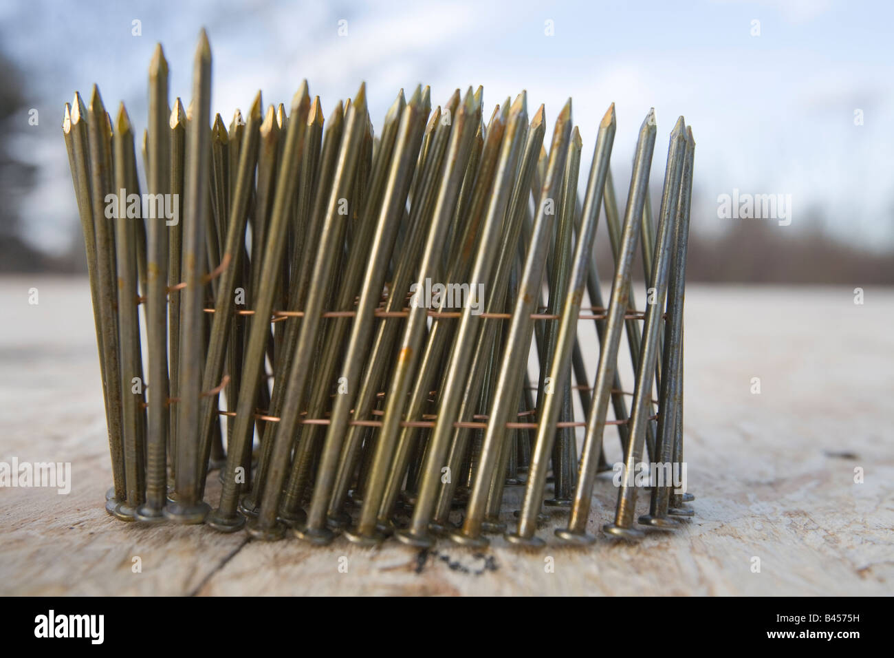 Ring of nails at a construction site Stock Photo - Alamy