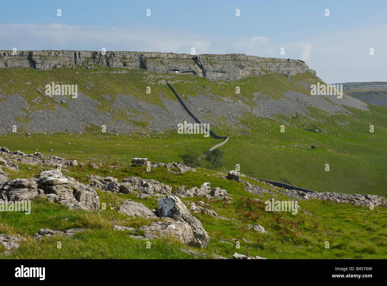Crummackdale and the limestone escarpment of Moughton Scar, Yorkshire ...
