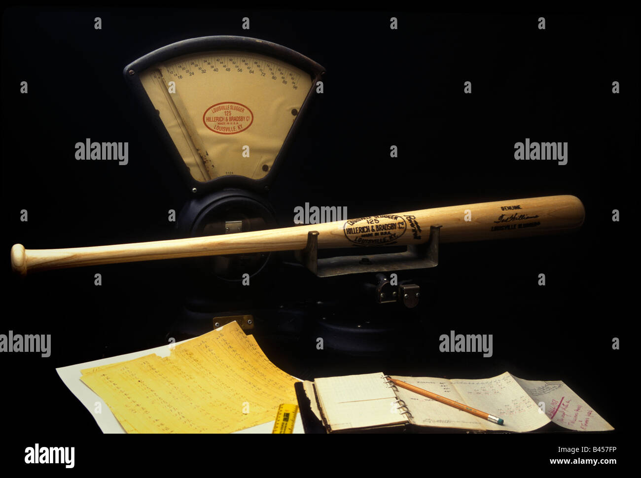 Baseball bat scale Louisville Slugger company Stock Photo - Alamy