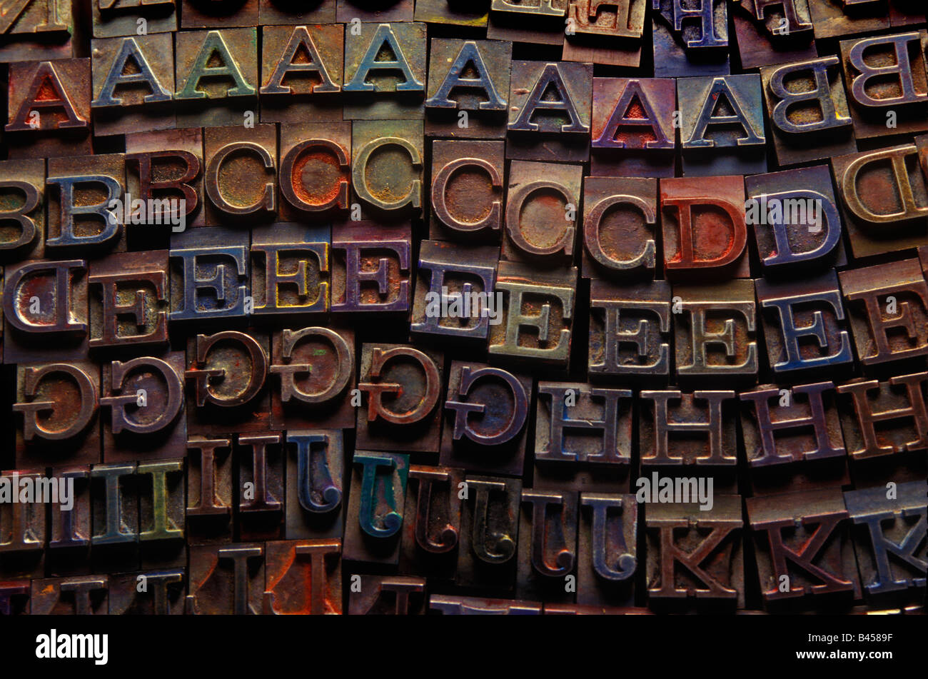 printers type letters, ABC's Stock Photo - Alamy