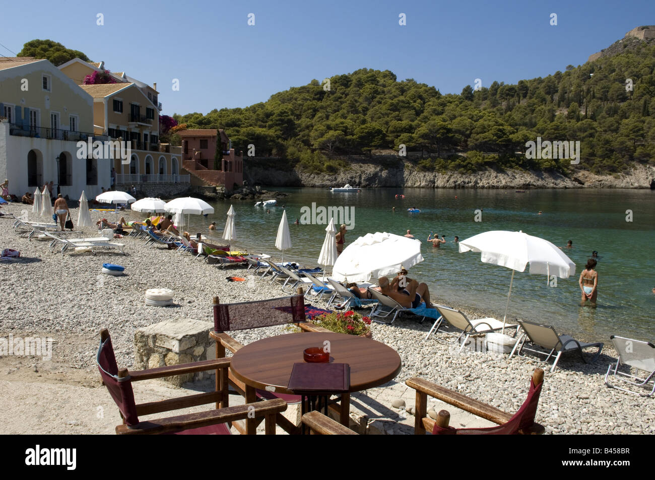Assos waterfront and beach Stock Photo - Alamy