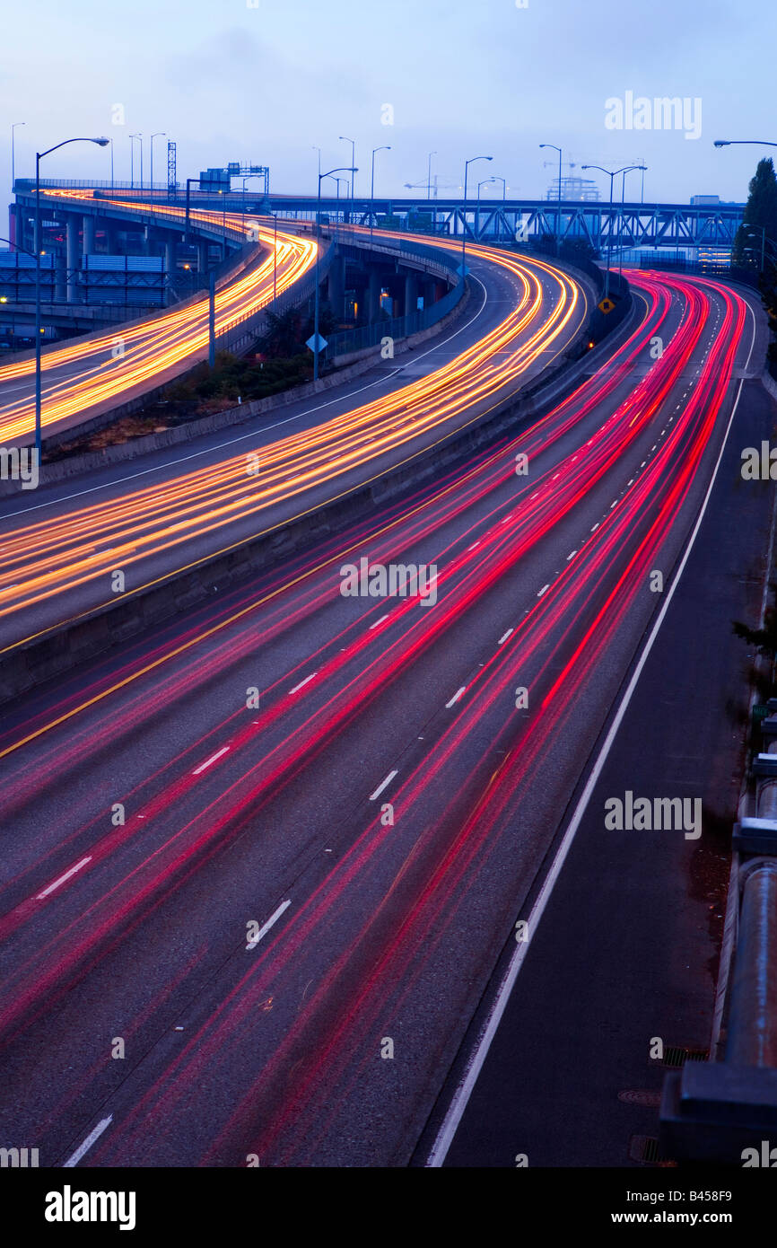 Blurred traffic on highway, Portland, Oregon, USA Stock Photo - Alamy