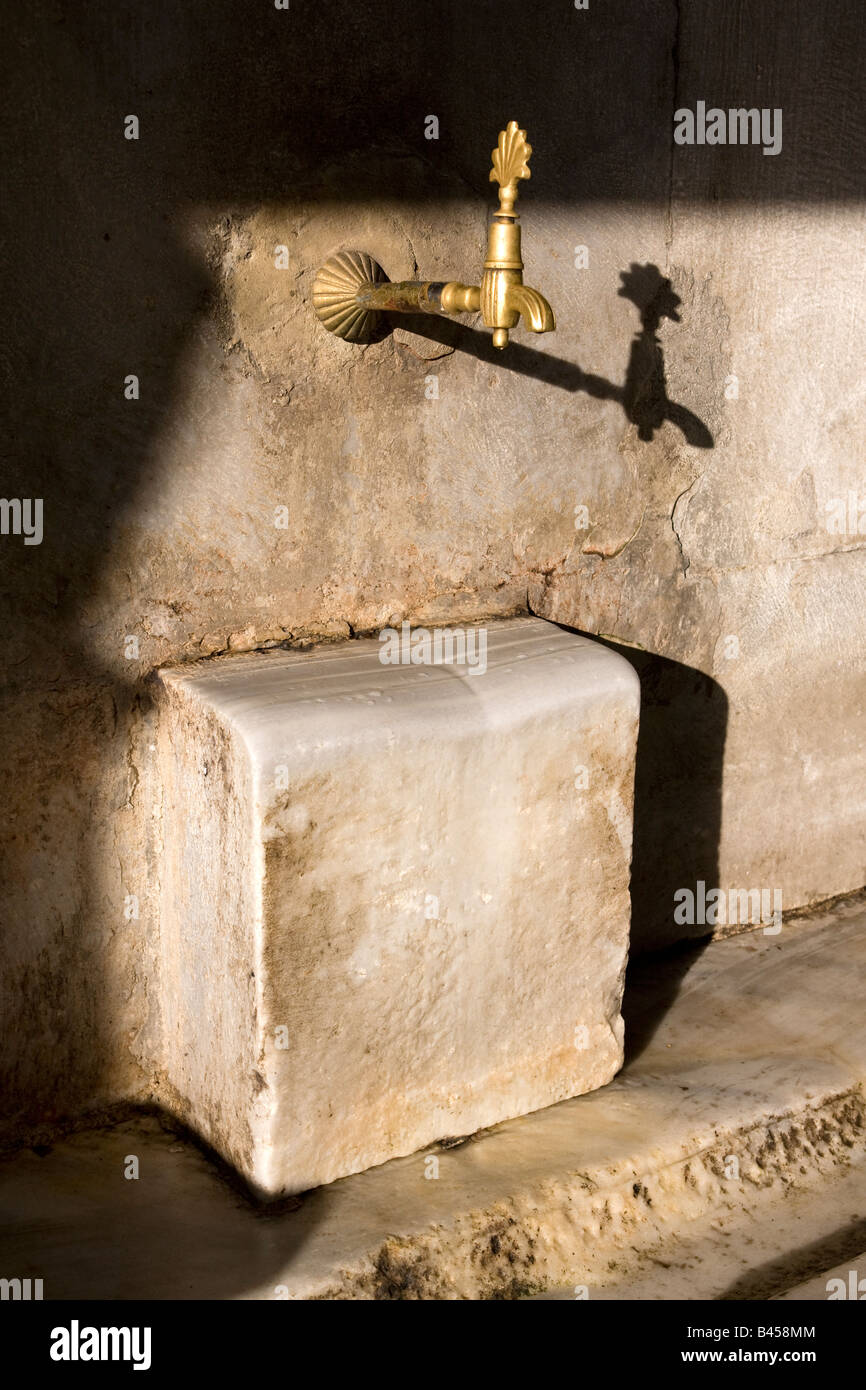 Water Tap for cleaning before Prayer at The Blue Mosque Istanbul Stock ...