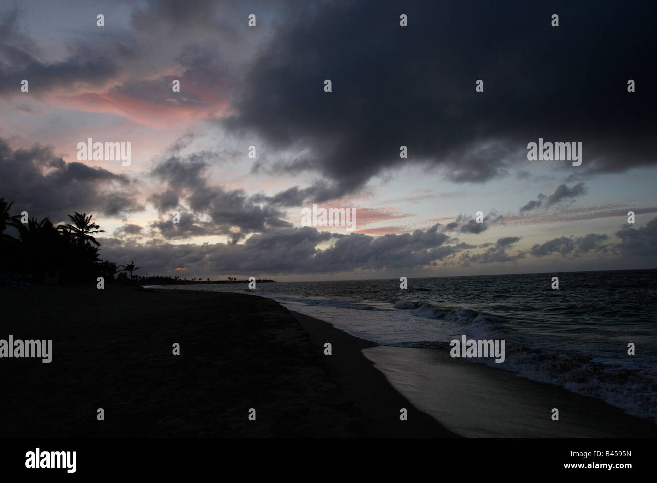 a colorful beach sunset in the Dominican Republic Stock Photo - Alamy