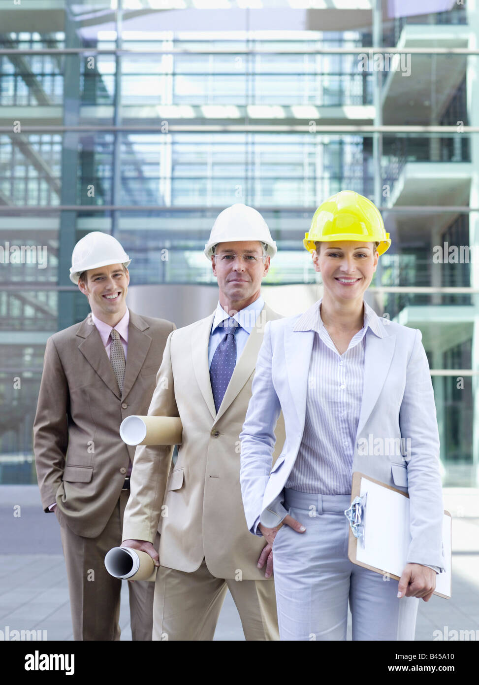 Germany, Baden-Württemberg, Stuttgart, three architects, portrait Stock ...