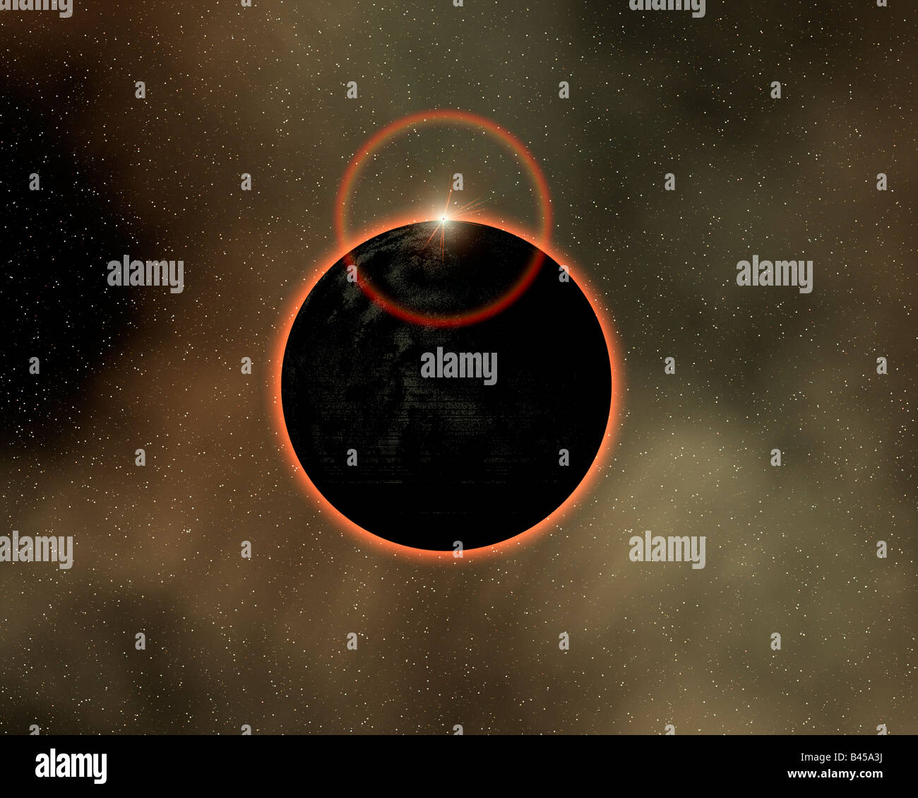 Diamond Ring Lighting Effect During an Eclipse Stock Photo - Alamy