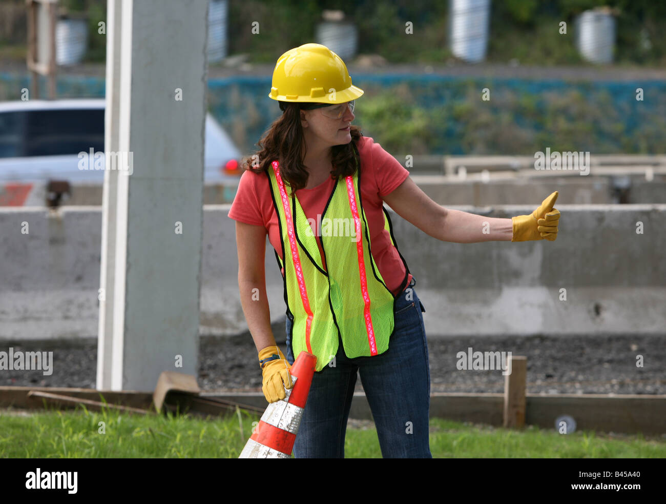 Woman working highway construction site hi-res stock photography and ...