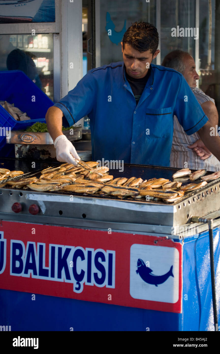 Balik Ekmek Grilled Fish Eminonu Istanbul Turkey Stock Photo - Alamy