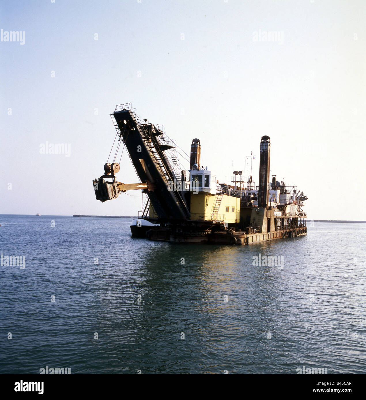 geography / travel, Russia, Tuapse, port, floating crane for digging up ...