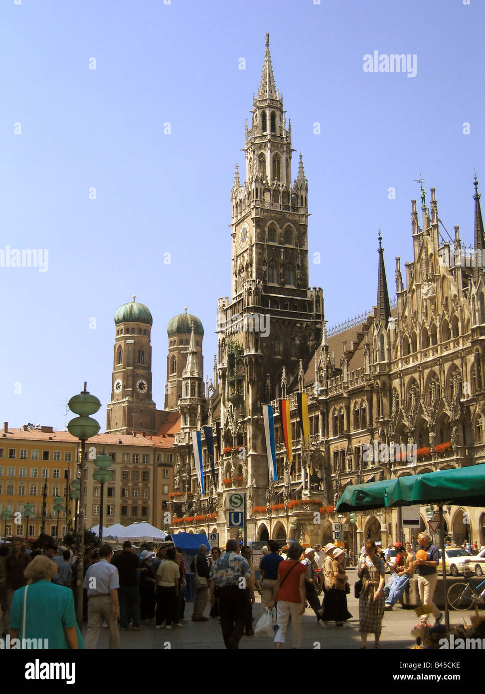 geography / travel, Germany, Bavaria, Munich, squares, Marienplatz with ...