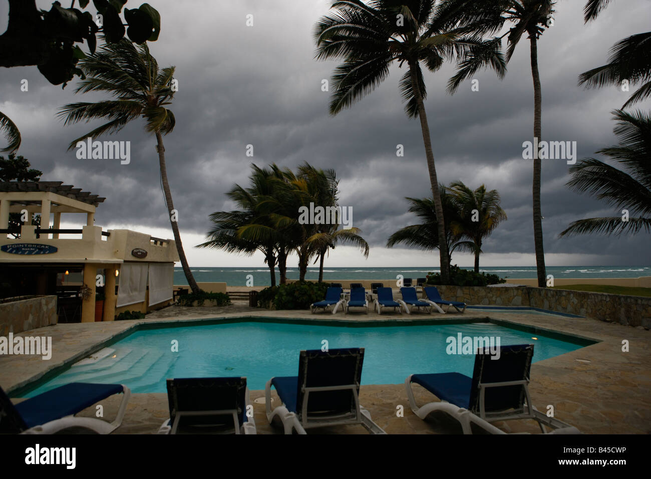 Tropical storm on a beach Stock Photo - Alamy