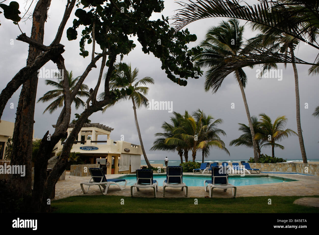 Tropical storm on a beach Stock Photo - Alamy