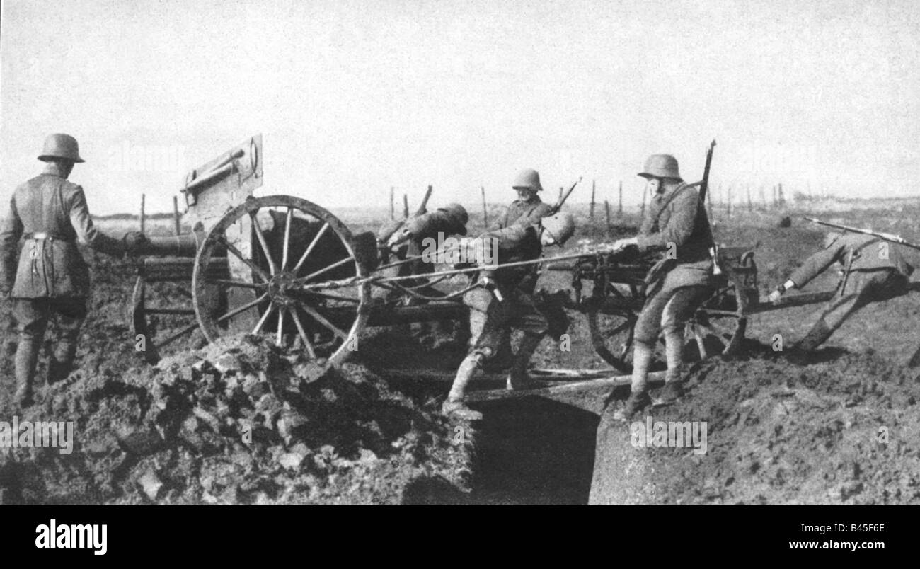 events, First World War / WWI, Western Front, German infantry support ...