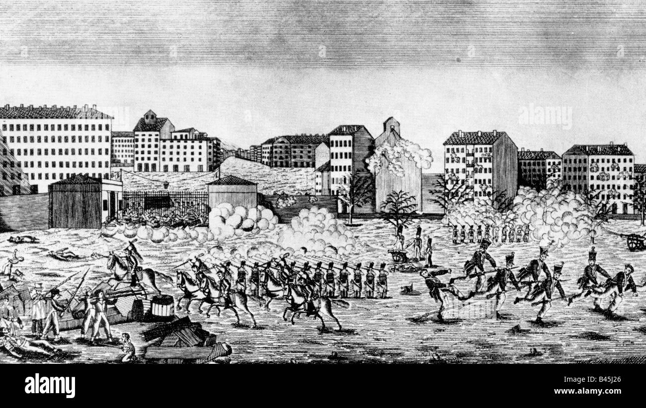 geography/travel, France, Lyon, revolt of the silk weavers, 21.11.1831 ...