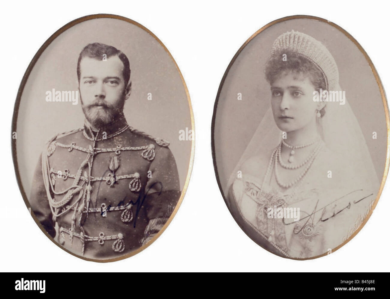 Nicholas II, Emperor of Russia 21.10.1894 - 2.3.1917, with wife ...