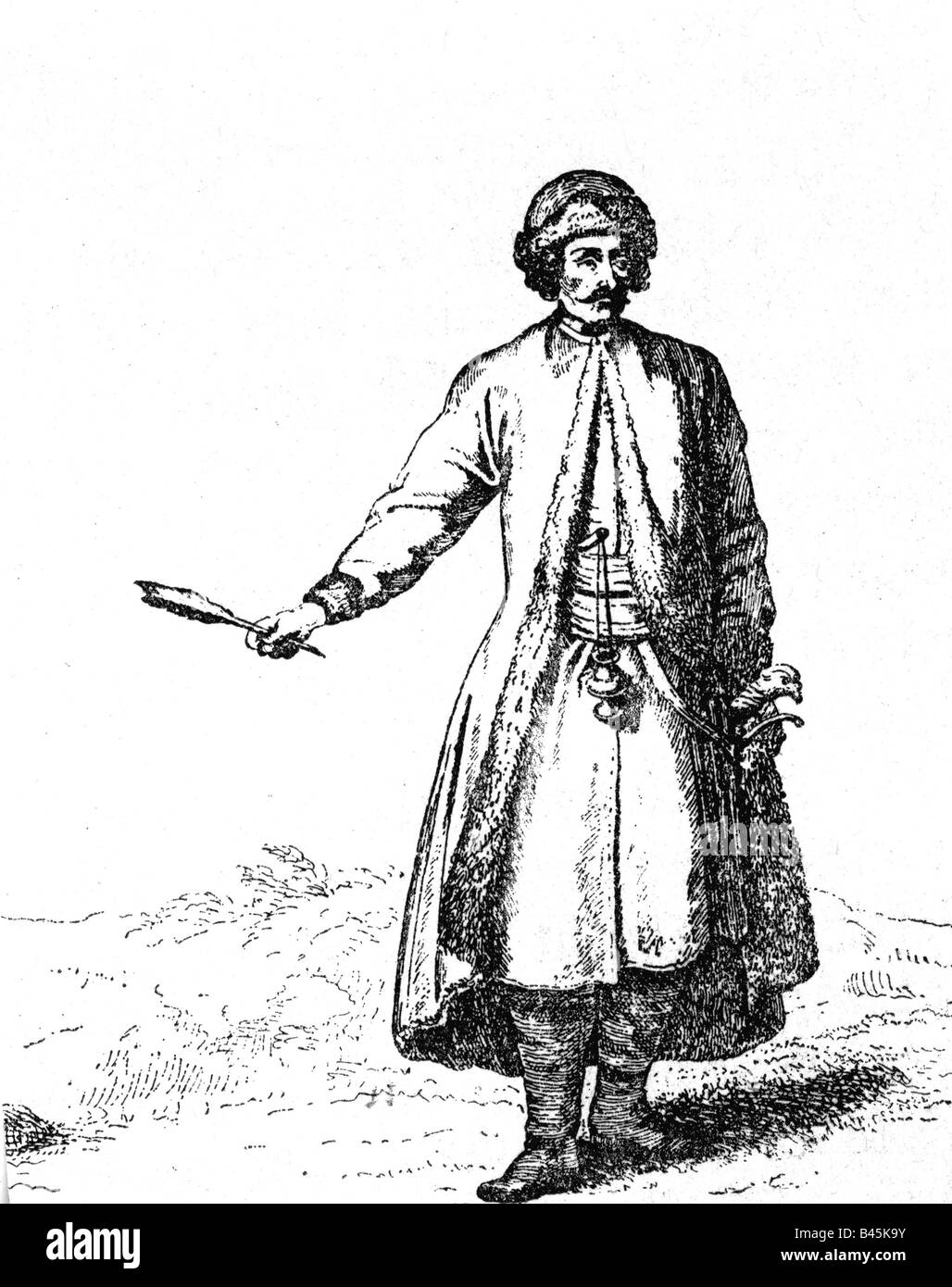military, Russia, Streltsy, clerk, engraving by Jean Baptiste Le Prince ...