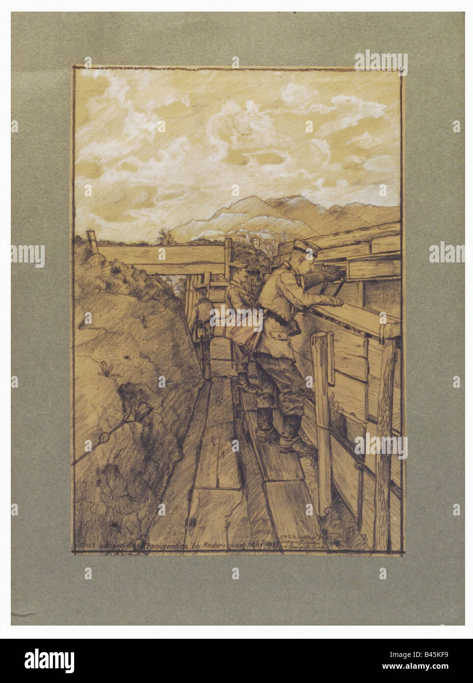 events, First World War/WWI, Western Front, German sentry, Alcase, May ...