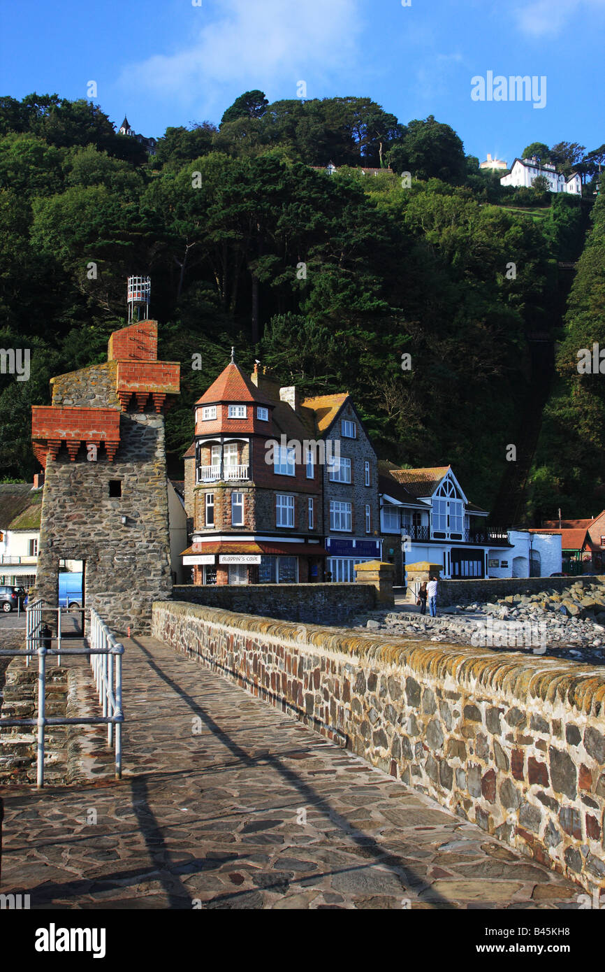Lynmouth Harbour and Cliff Railway Stock Photo - Alamy