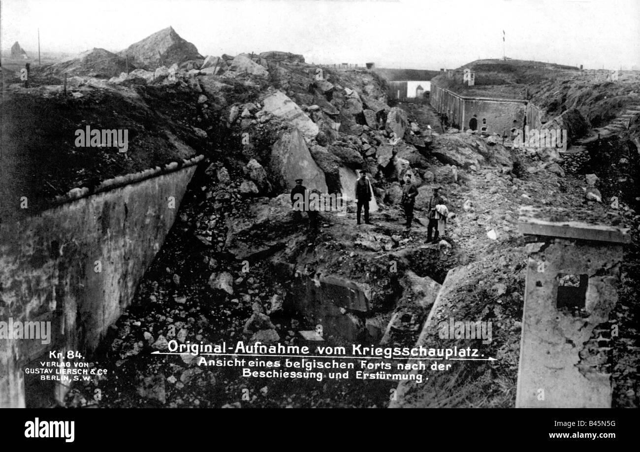 events, First World War / WWI, Western Front, Belgium, Belgian fortress ...