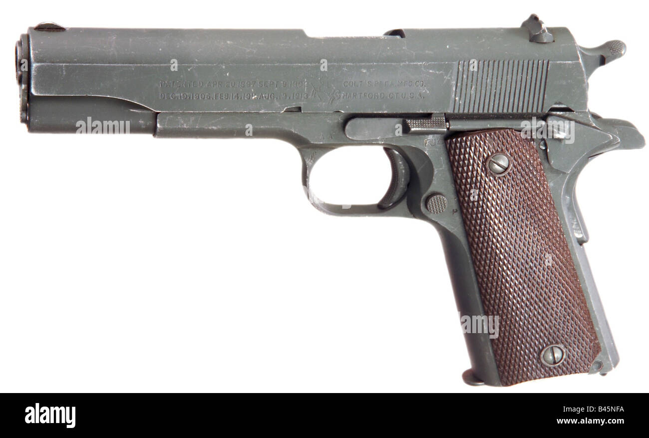weapons, firearms, pistols, Colt Type 1911, caliber .45, US Army ...