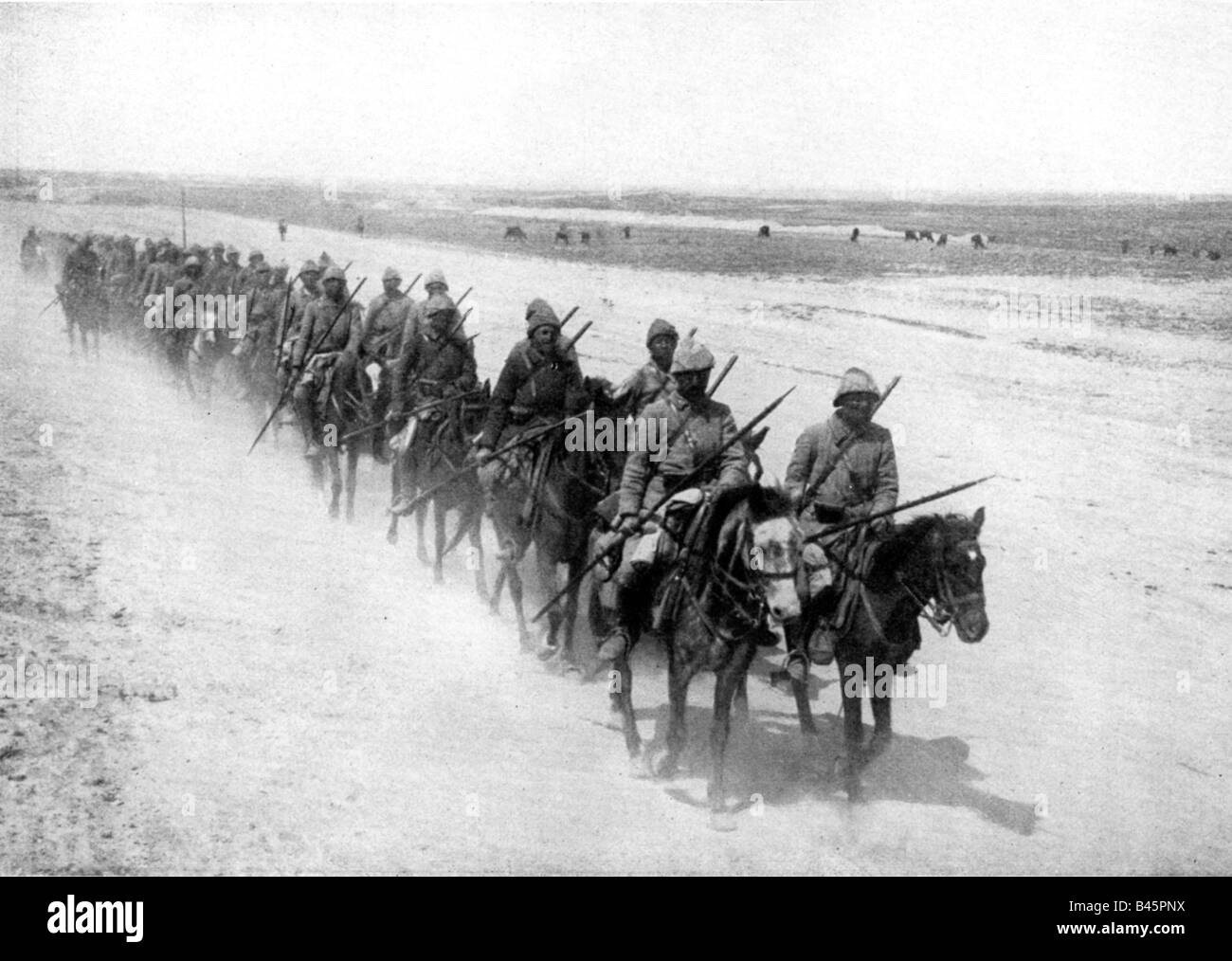 events, First World War / WWI, palestine front, turkish cavalry on the ...