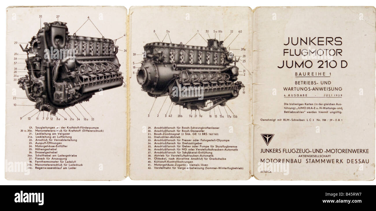 aviation, airplanes, engines, Junkers Juno 210 D engine, Germany, circa ...