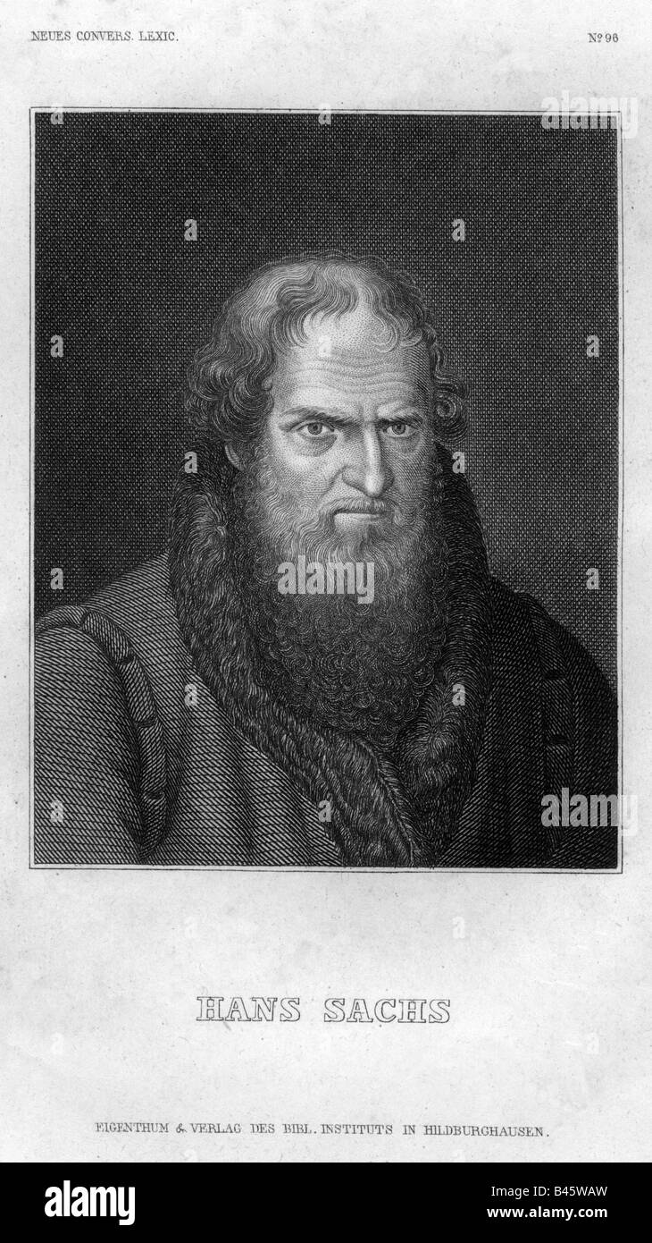 Sachs, Hans, 5.11.1494 - 19.1.1576, German author / writer and singer ...