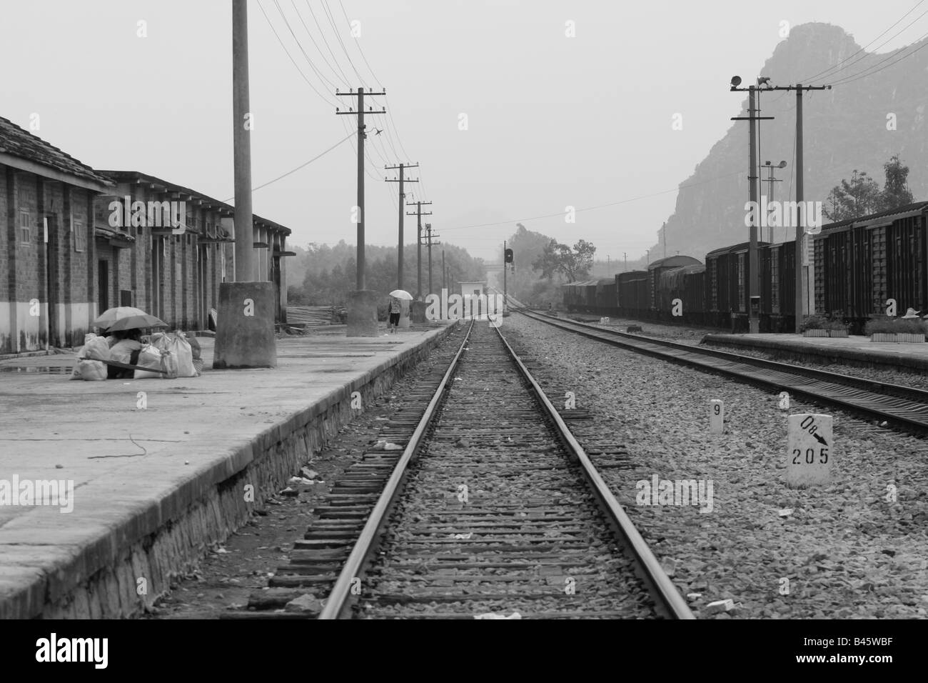 Train loading dock Black and White Stock Photos & Images - Alamy