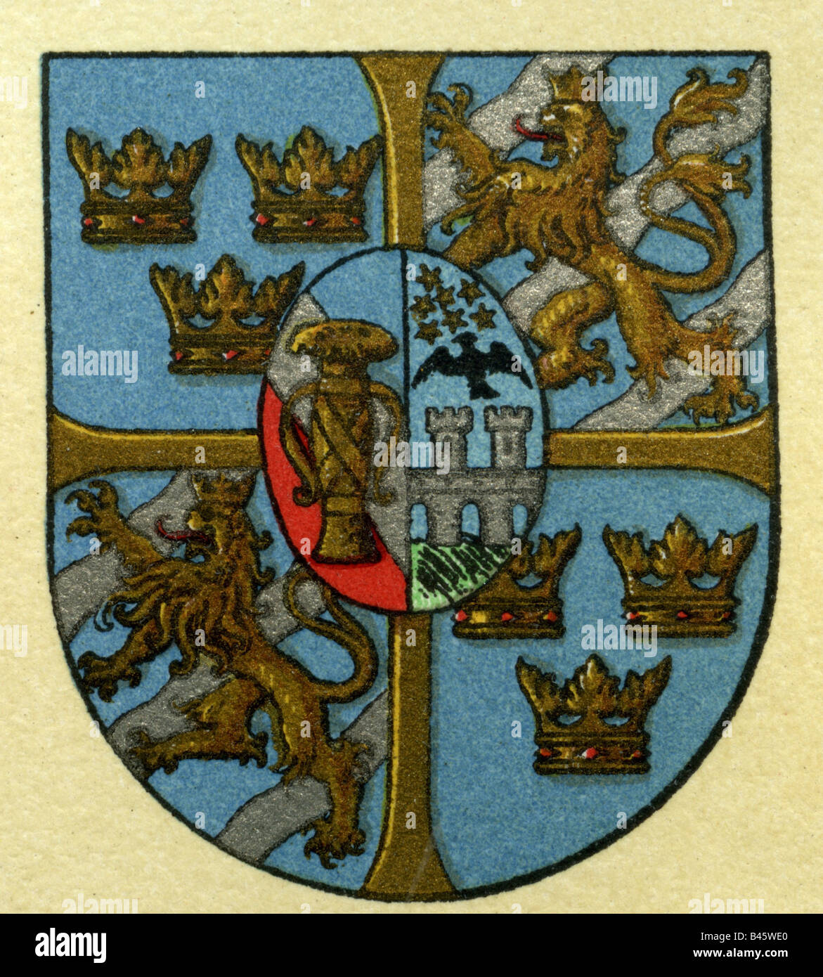heraldry, coat of arms, Sweden, greater national coat of arms, issued ...