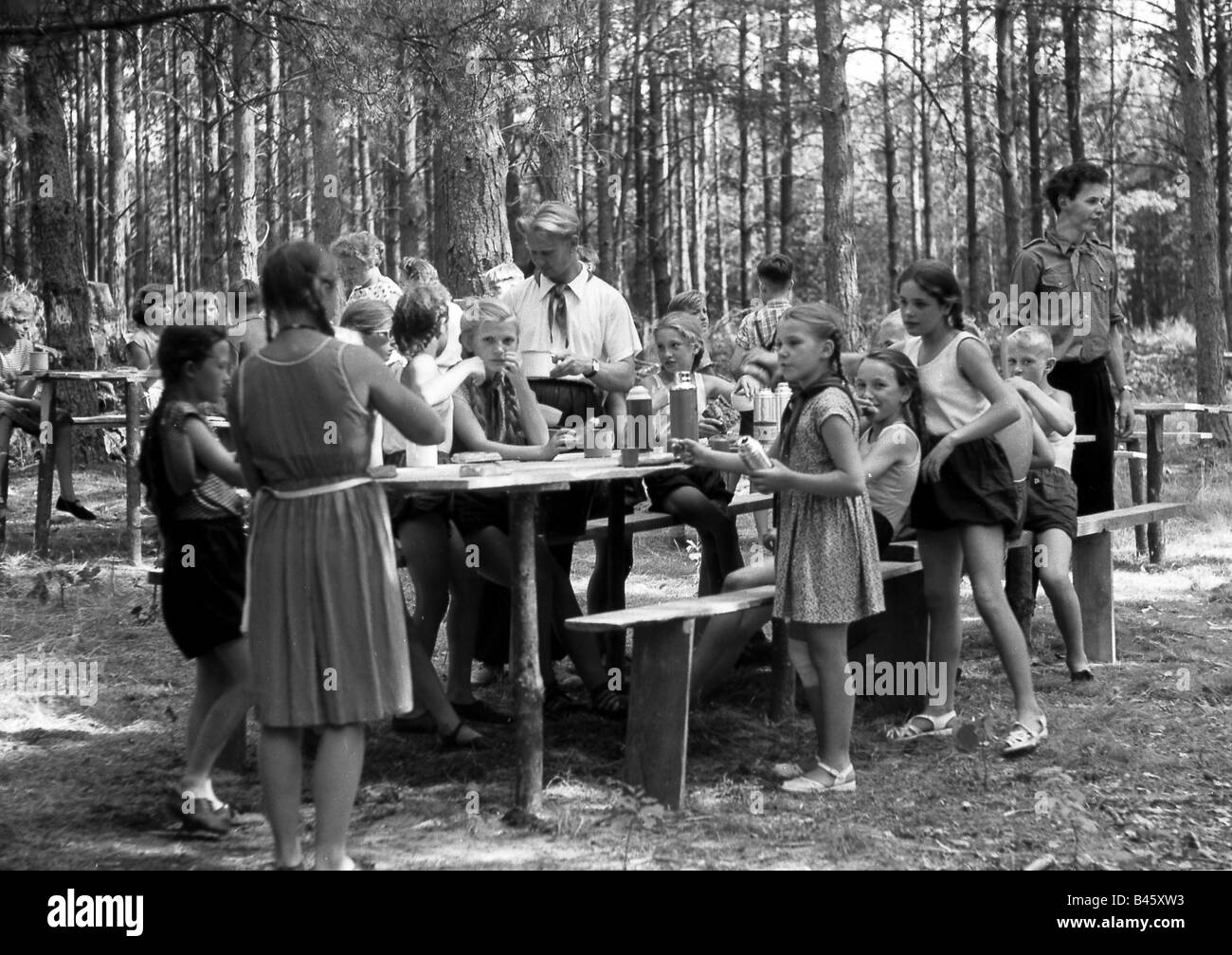people, children, holiday camp, German Democratic Republik, 1958 Stock ...