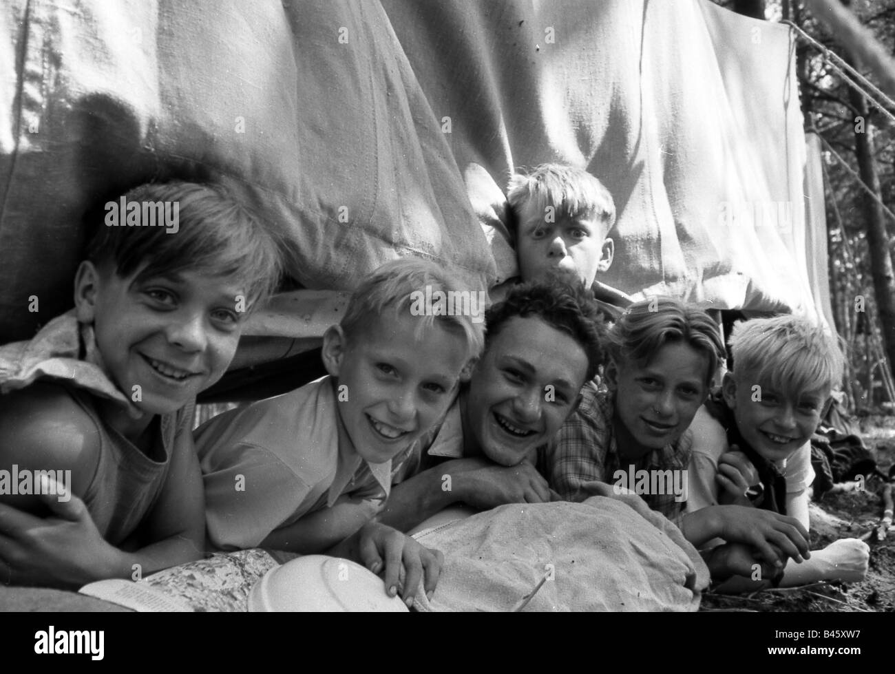 people, children, holiday camp, German Democratic Republik, 1958 Stock ...