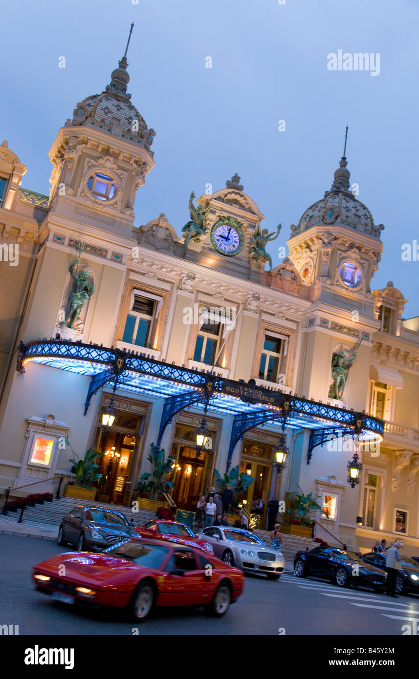 Monaco, Monte Carlo, Gambling casino in the evenings Stock Photo - Alamy