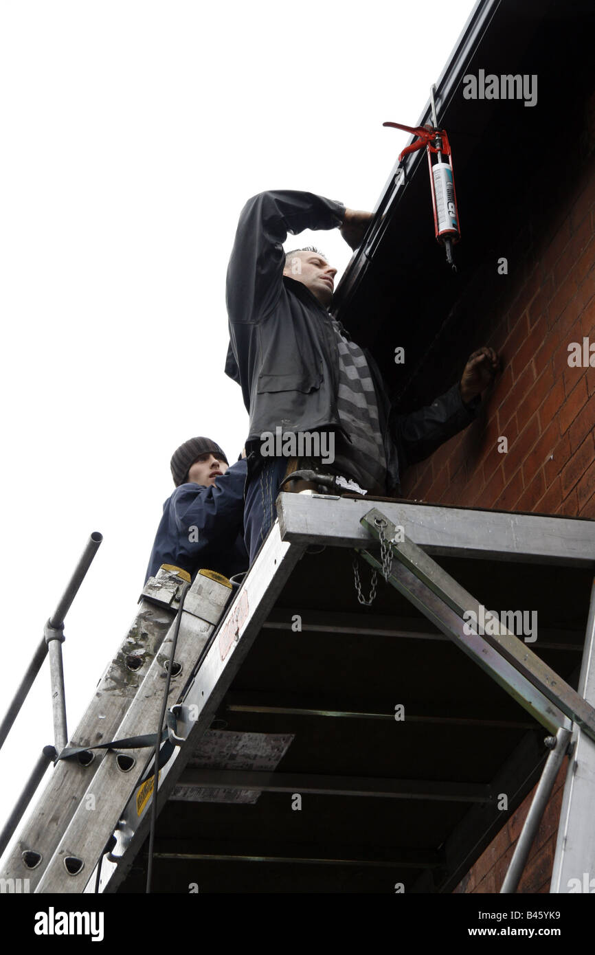 “Replacing Guttering” and “repairing roof” on a “Terraced House” in UK ...