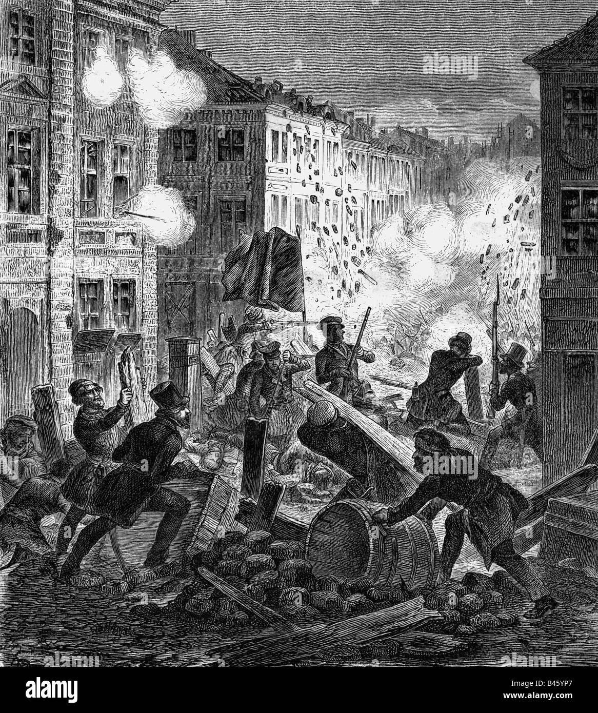 1848 revolution barricade Black and White Stock Photos & Images - Alamy