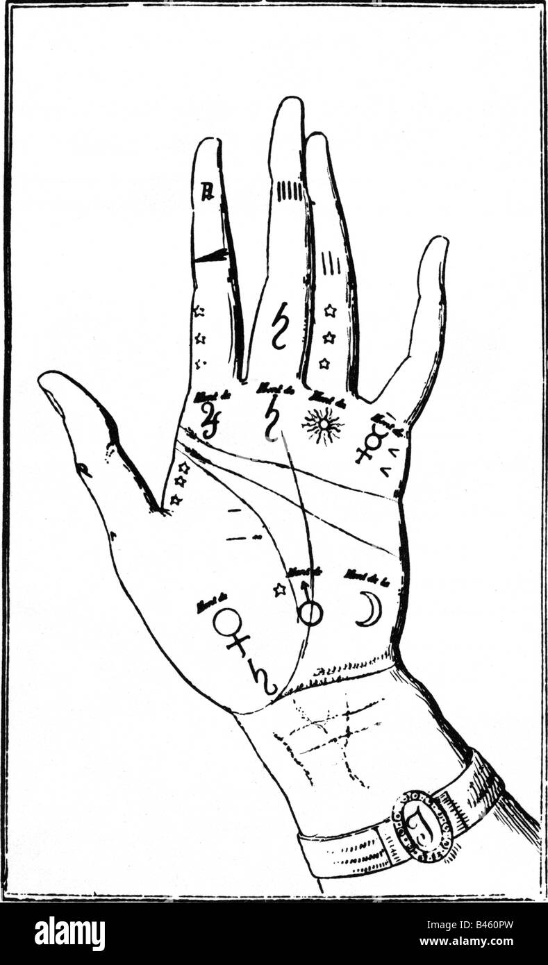 superstition, fortune telling, hand analysis, left hand of Empress ...