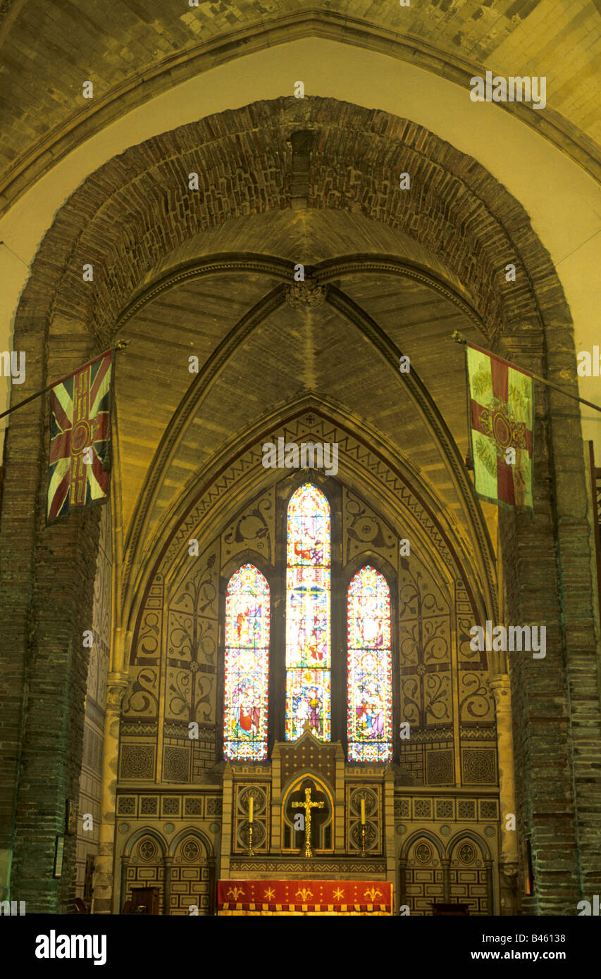 St Mary in Castro Church interior Dover Castle Kent England UK stained ...