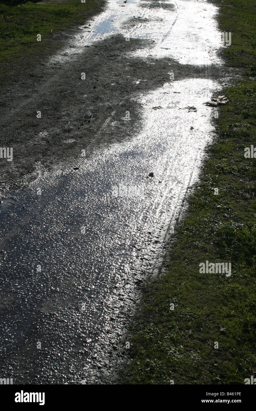 one footprint in mud on rural foot path in country Stock Photo - Alamy